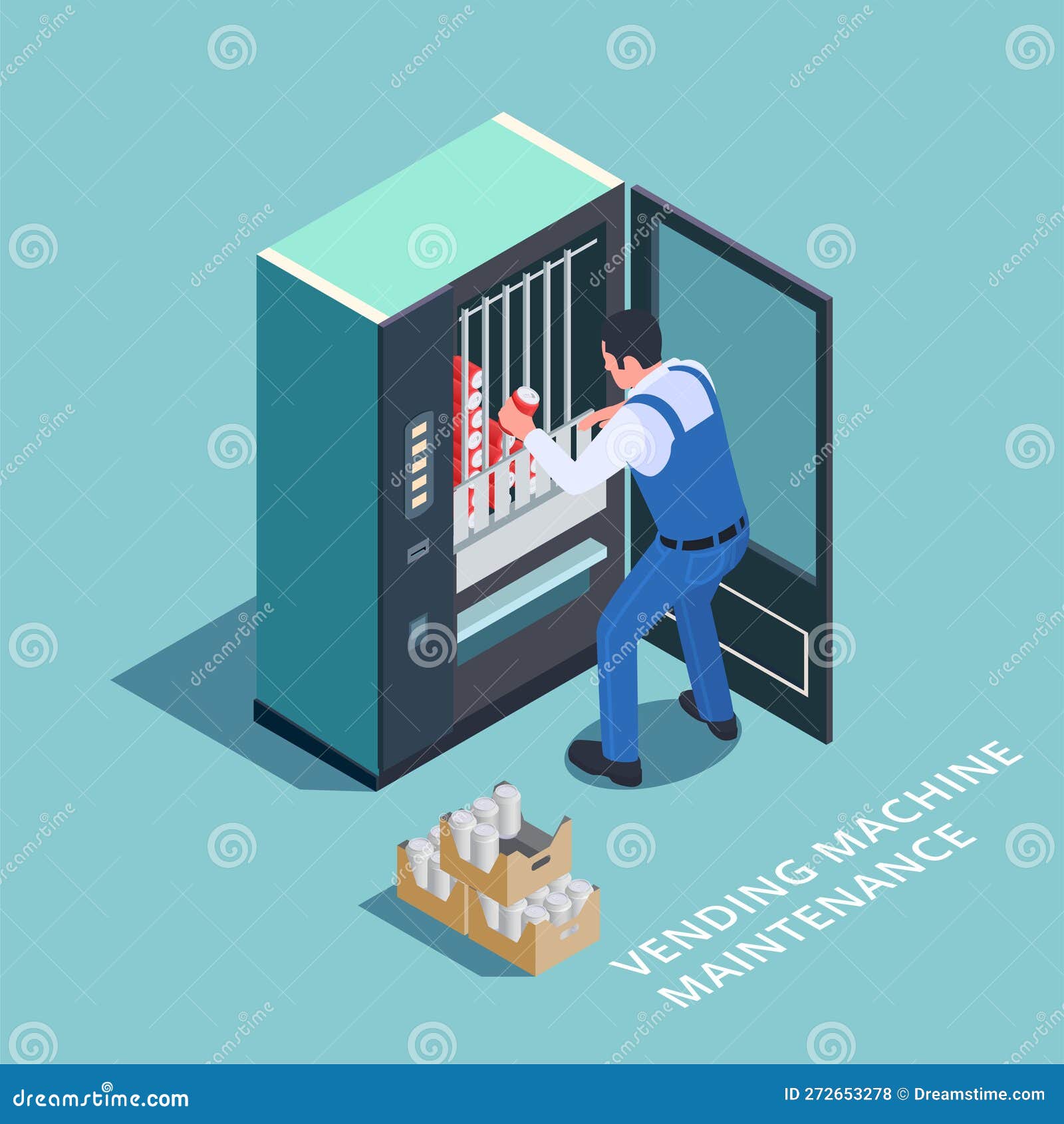 Vending Machine Replenishment Composition Stock Vector - Illustration ...
