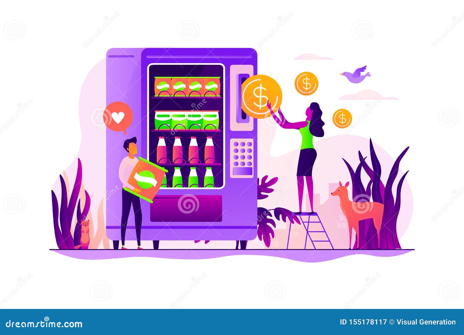 Vending Machine Service Concept Vector Illustration. Stock Vector ...
