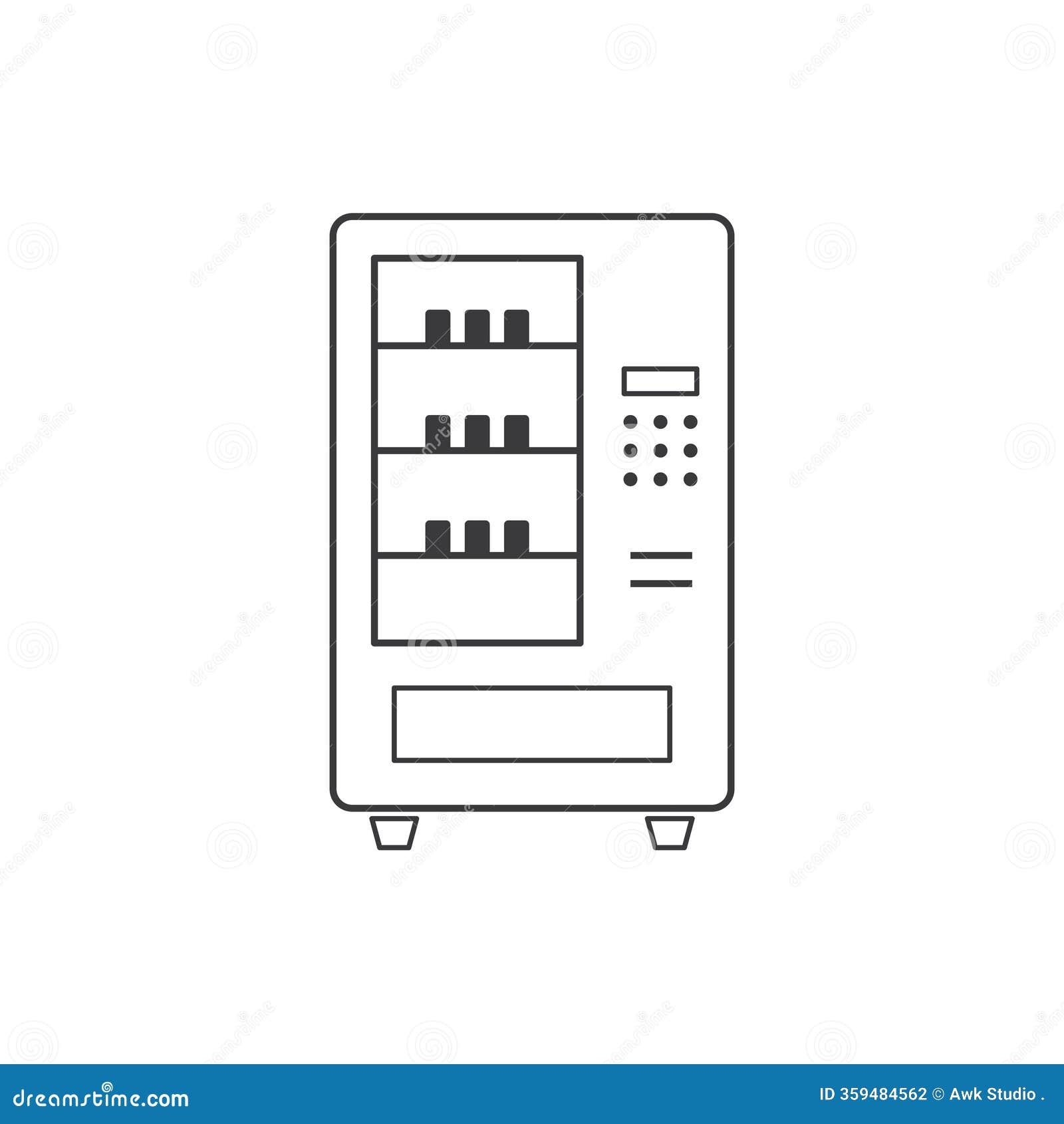Vending machine shelves stock vector. Illustration of coin - 359484562