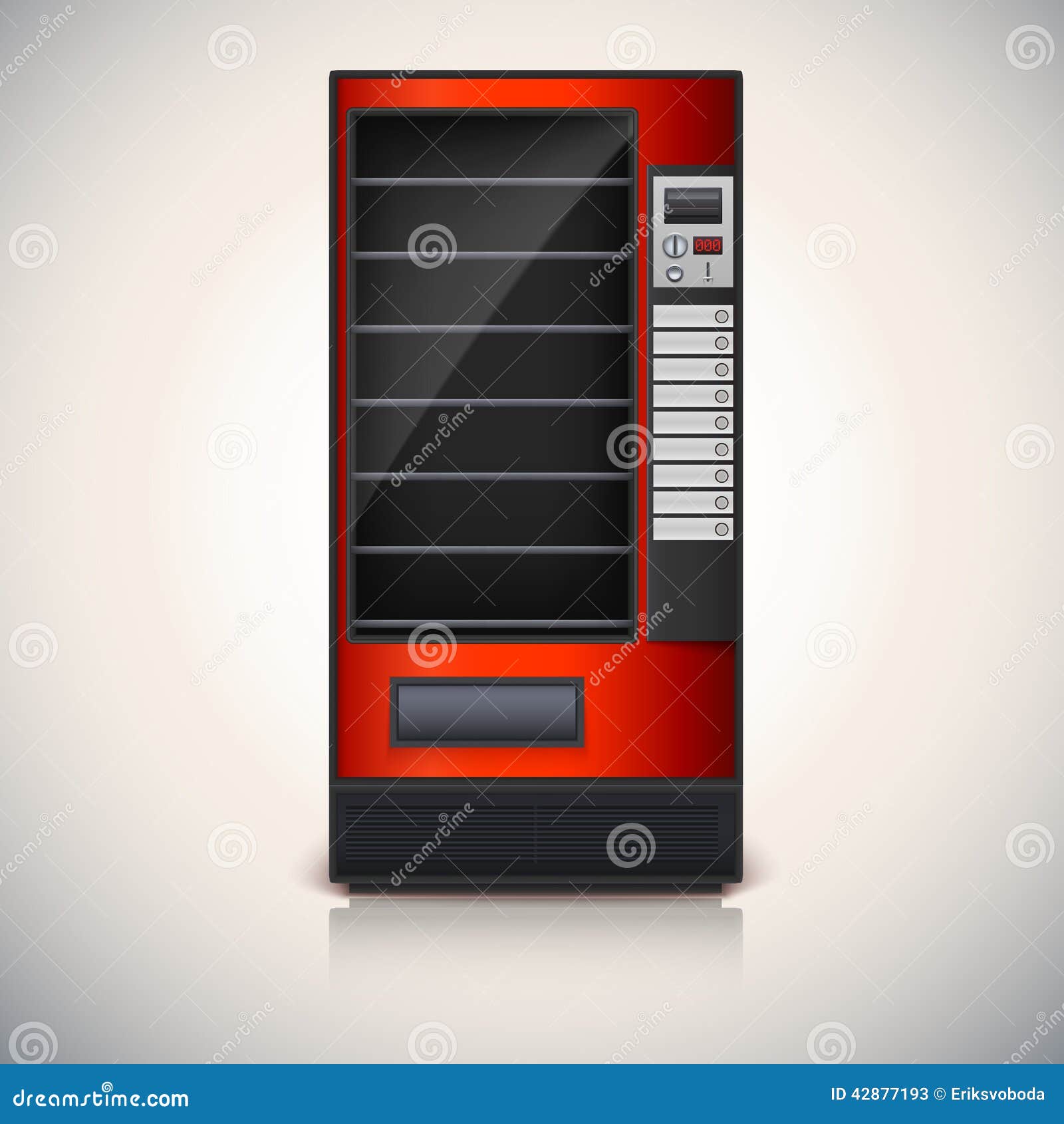 Vending Machine with Shelves, Red Coloor. Stock Vector - Illustration ...