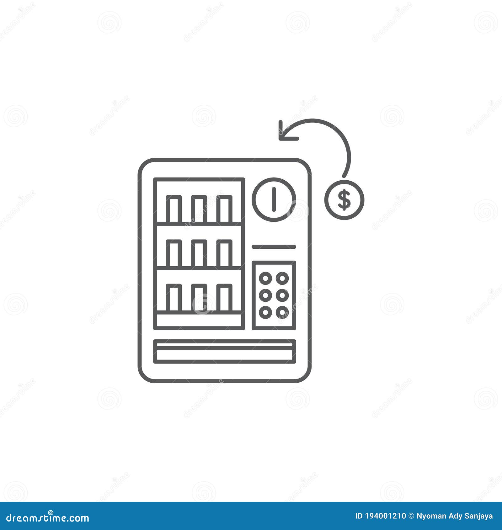 Vending Machine Vectorpictogramtekenillustratie Op Achtergrond Vector ...