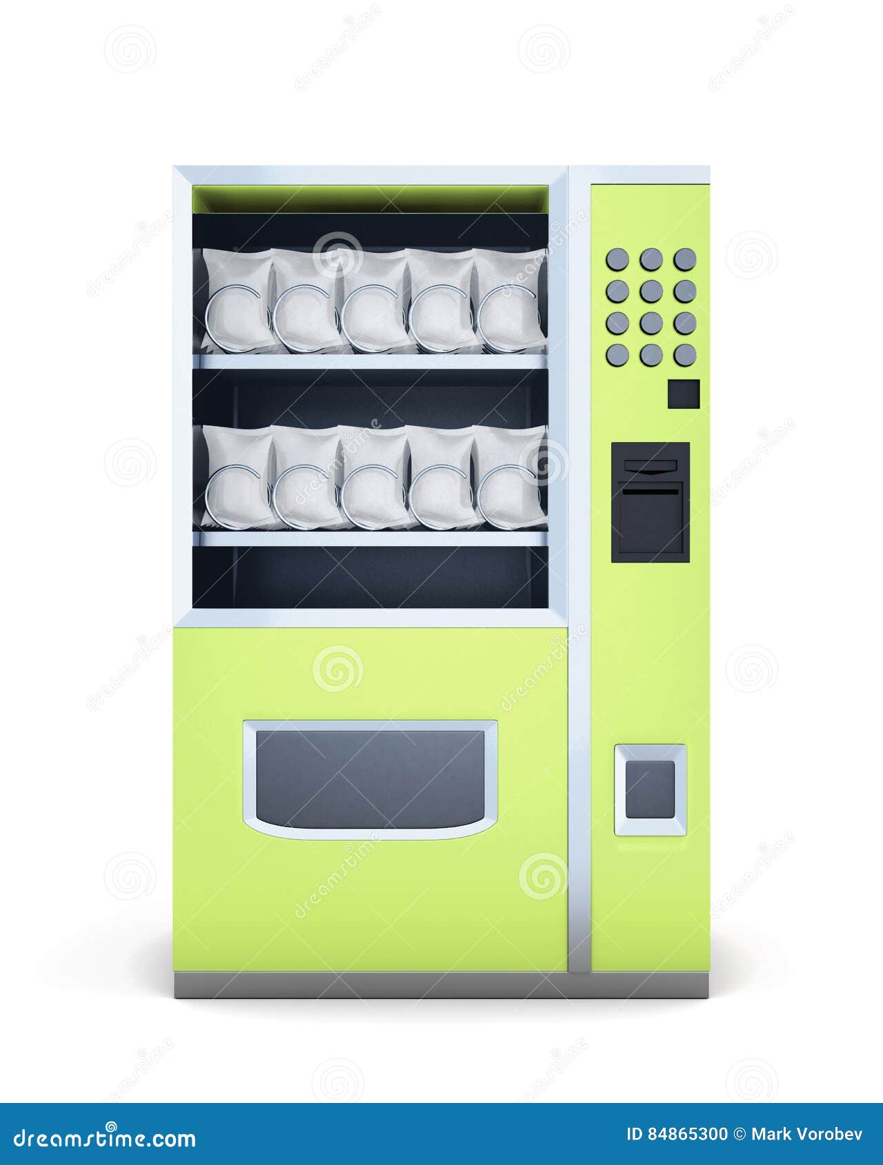 Vending Machine on White Background. 3d Rendering Stock Illustration ...