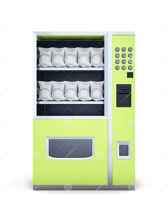 Vending Machine on White Background. 3d Rendering Stock Illustration ...