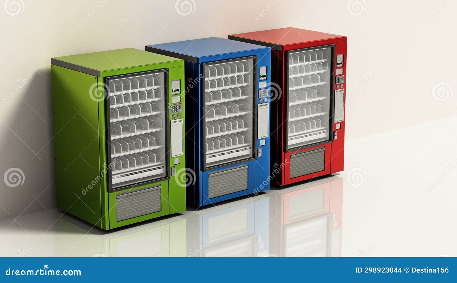 Vending Machines in a Row. 3D Illustration Stock Illustration ...