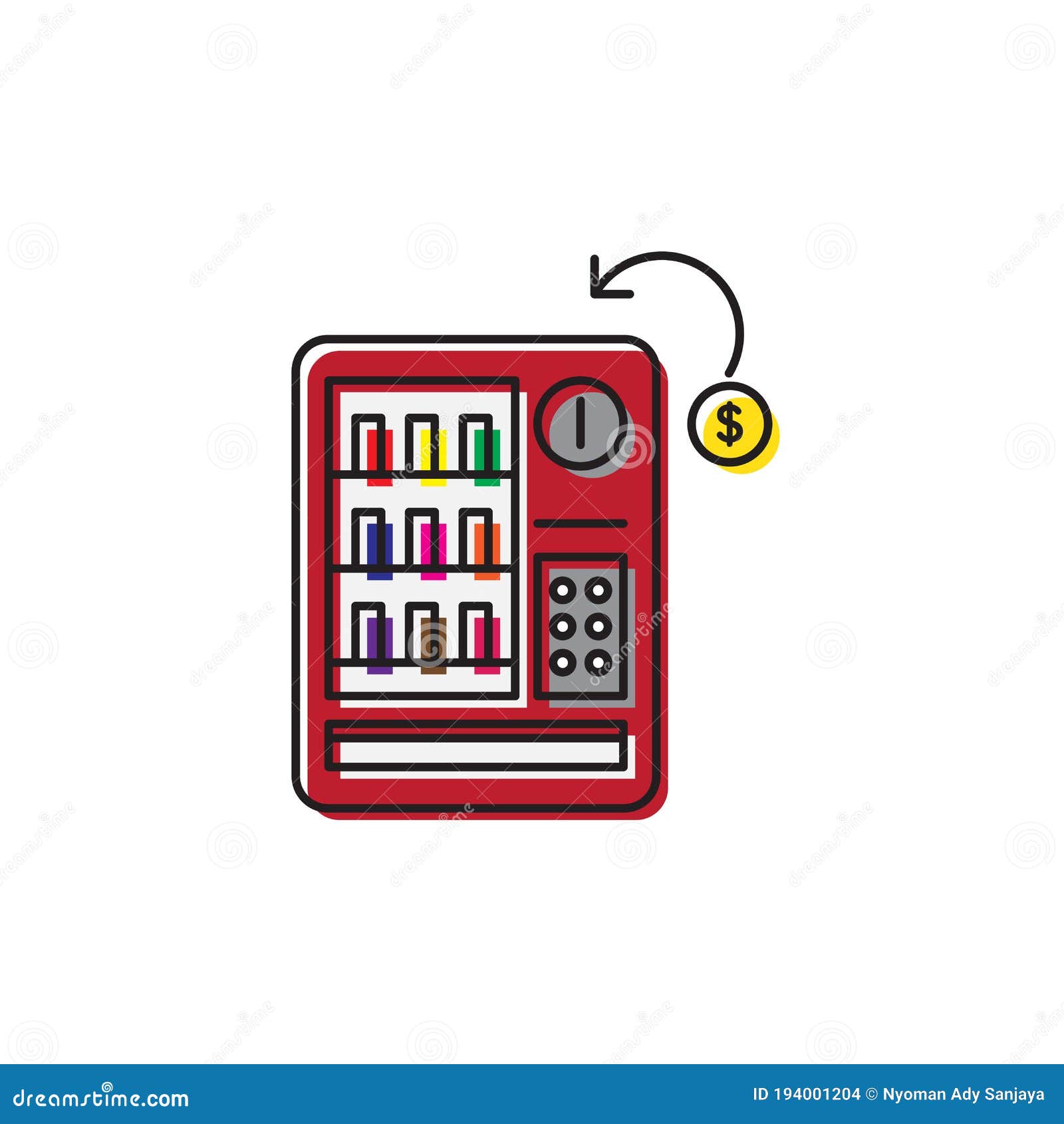 Vending Machines Vector Icon, Sign, Illustration on Background Stock ...