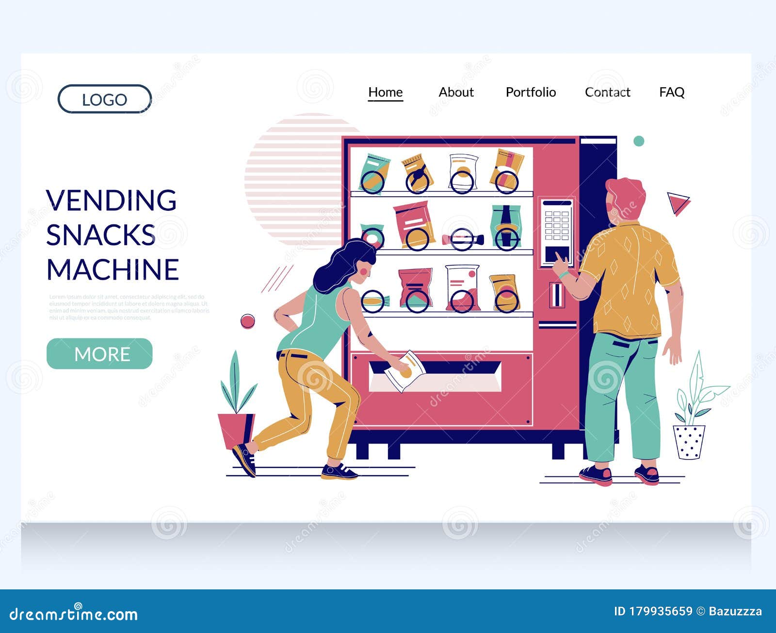 Vending Snacks Automatic Machine And Fast Food Icons. Vector Flat ...