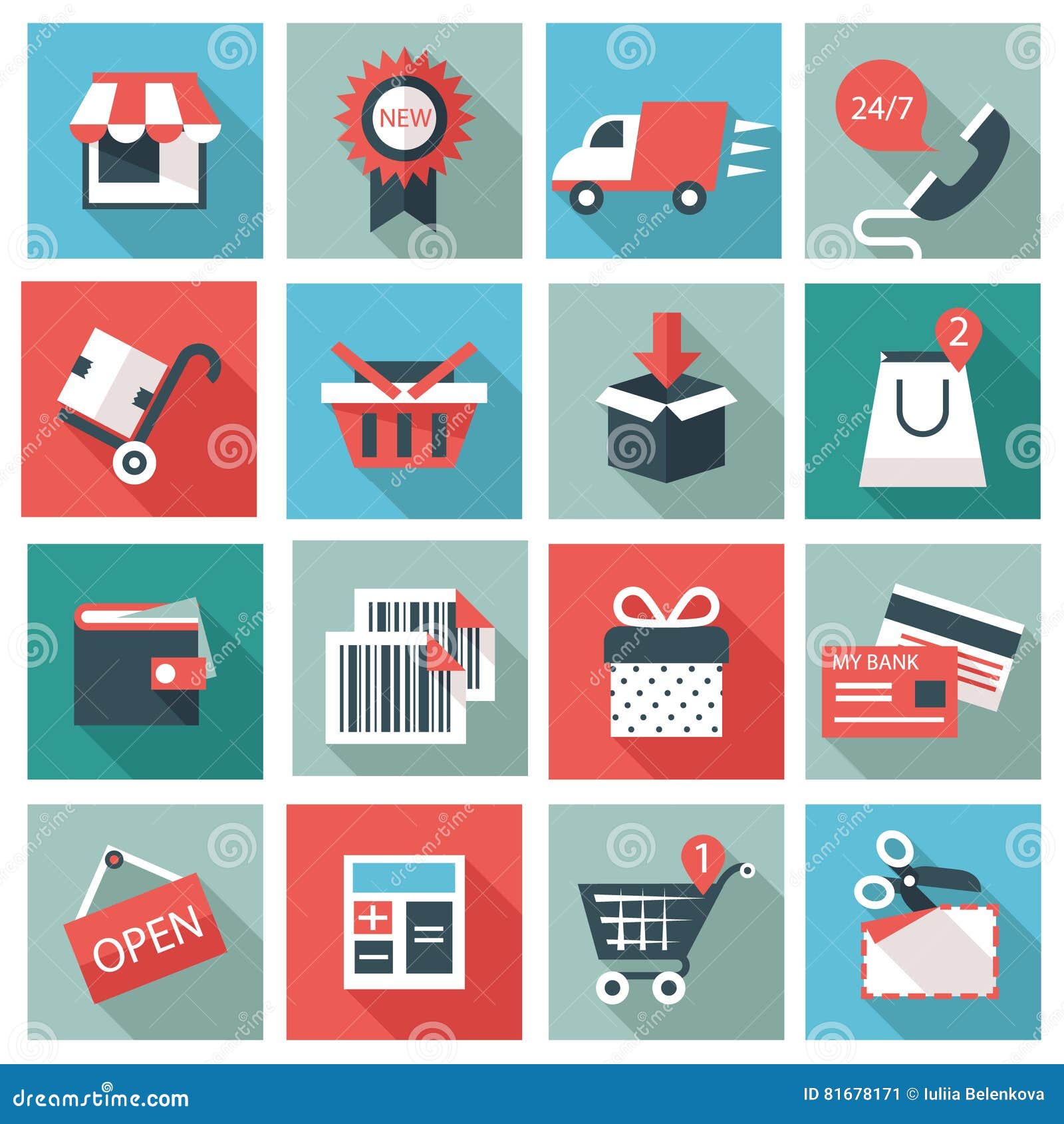 Vendita delle icone illustrazione vettoriale. Illustrazione di casella ...