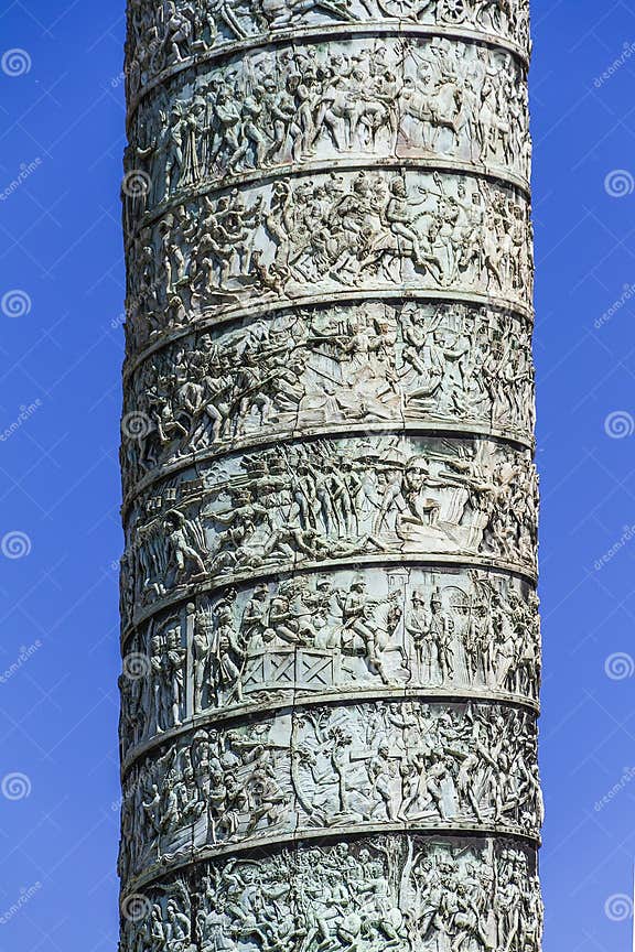 Vendome Column, Fragment, Paris Stock Image - Image of european ...