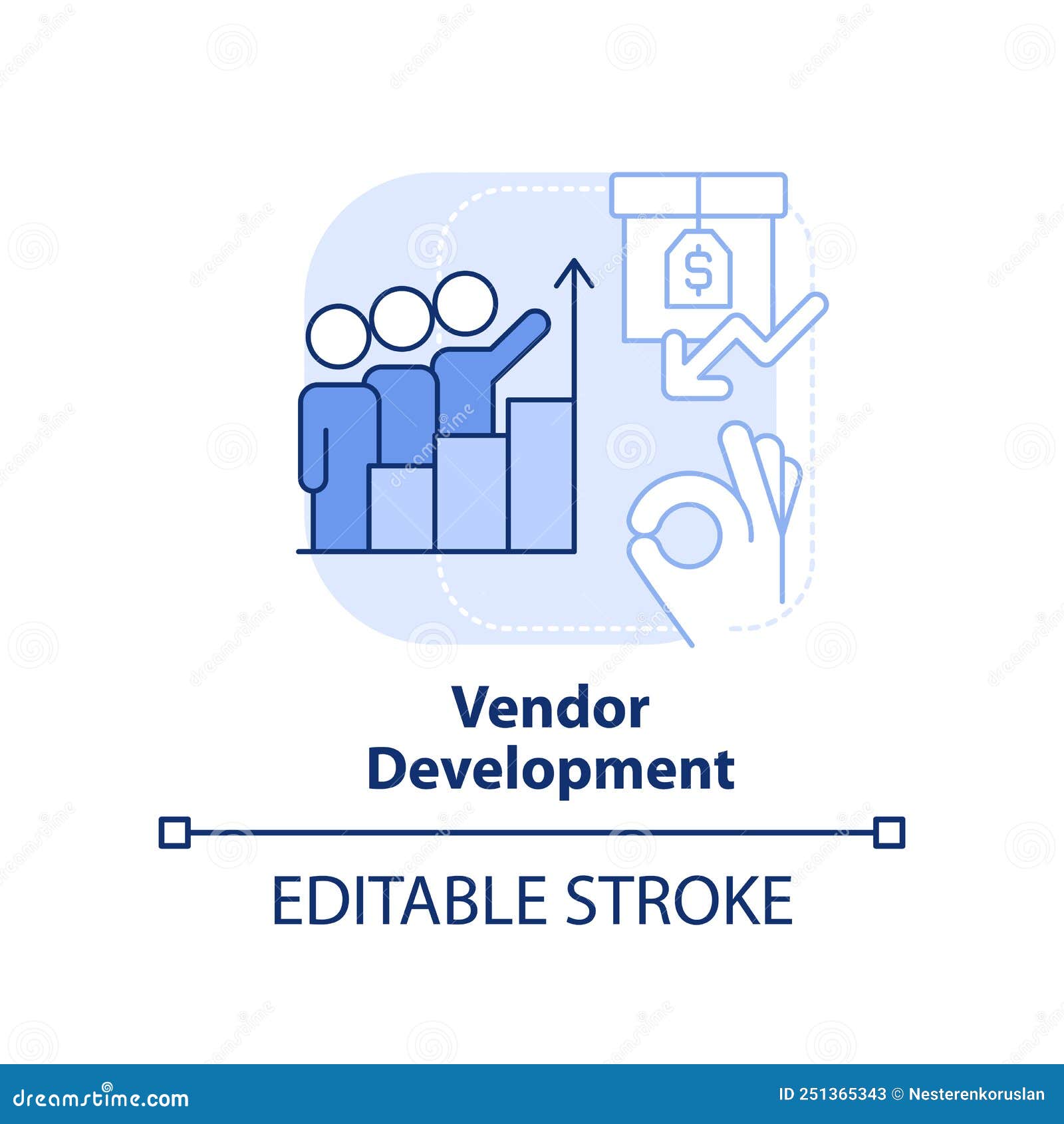Vendor Development Light Blue Concept Icon Stock Vector - Illustration ...