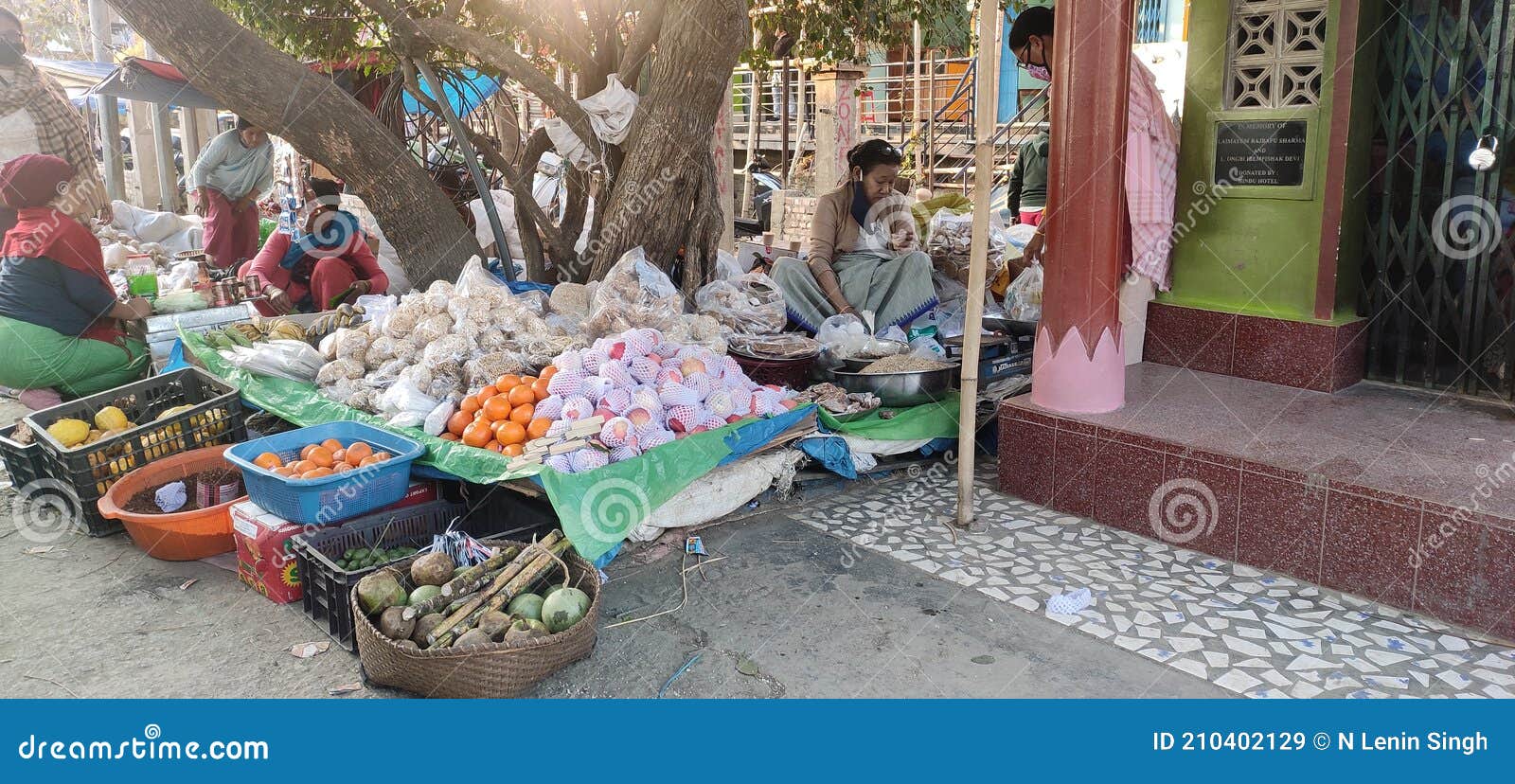 A vendor at imphal market editorial stock image. Image of clothing ...
