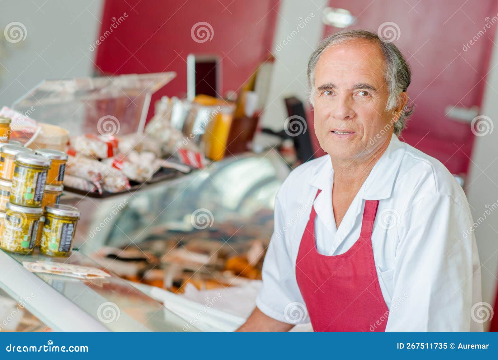 Vendor looking at camera stock image. Image of worker - 267511735