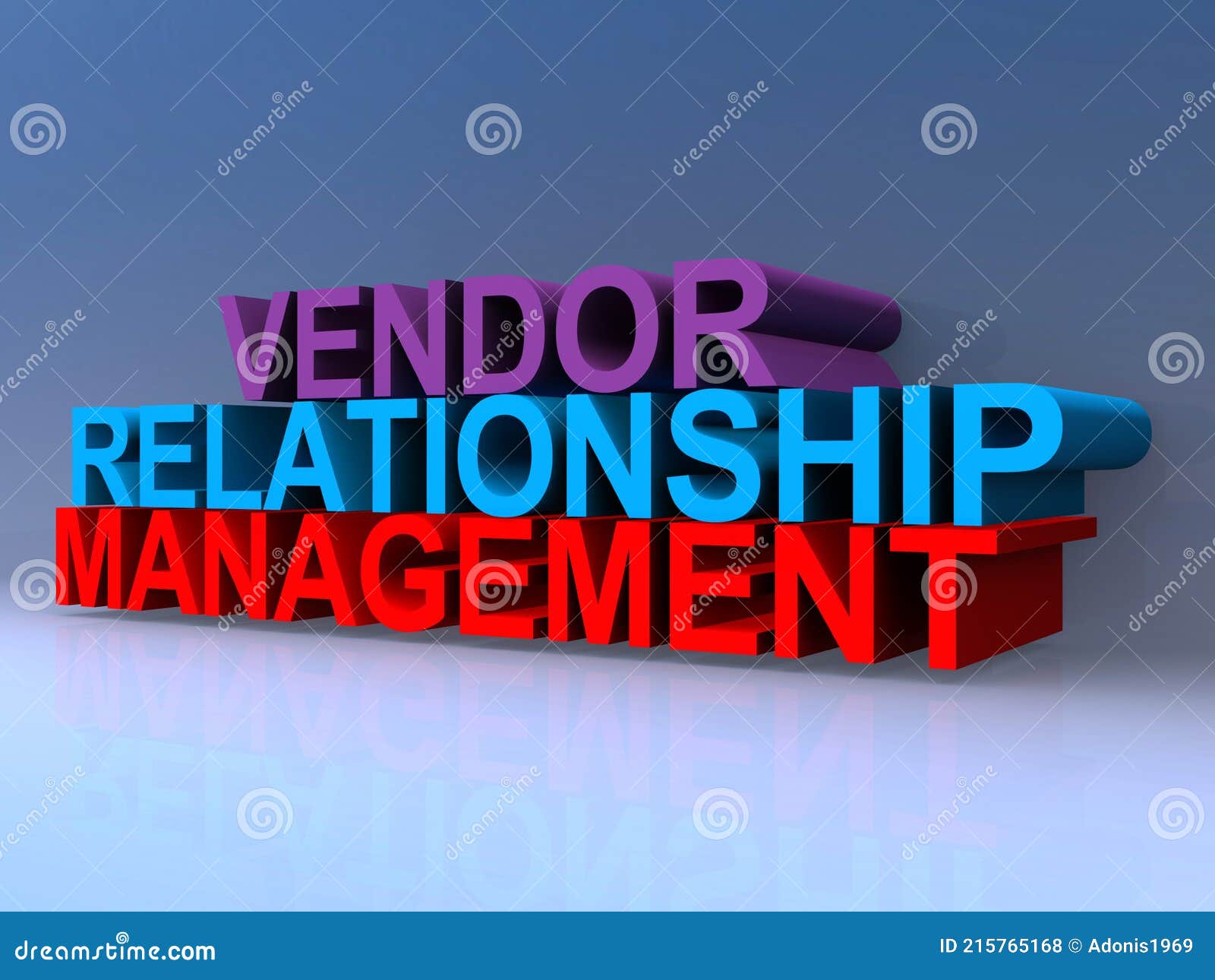 Vendor Relationship Management on Blue Stock Illustration ...