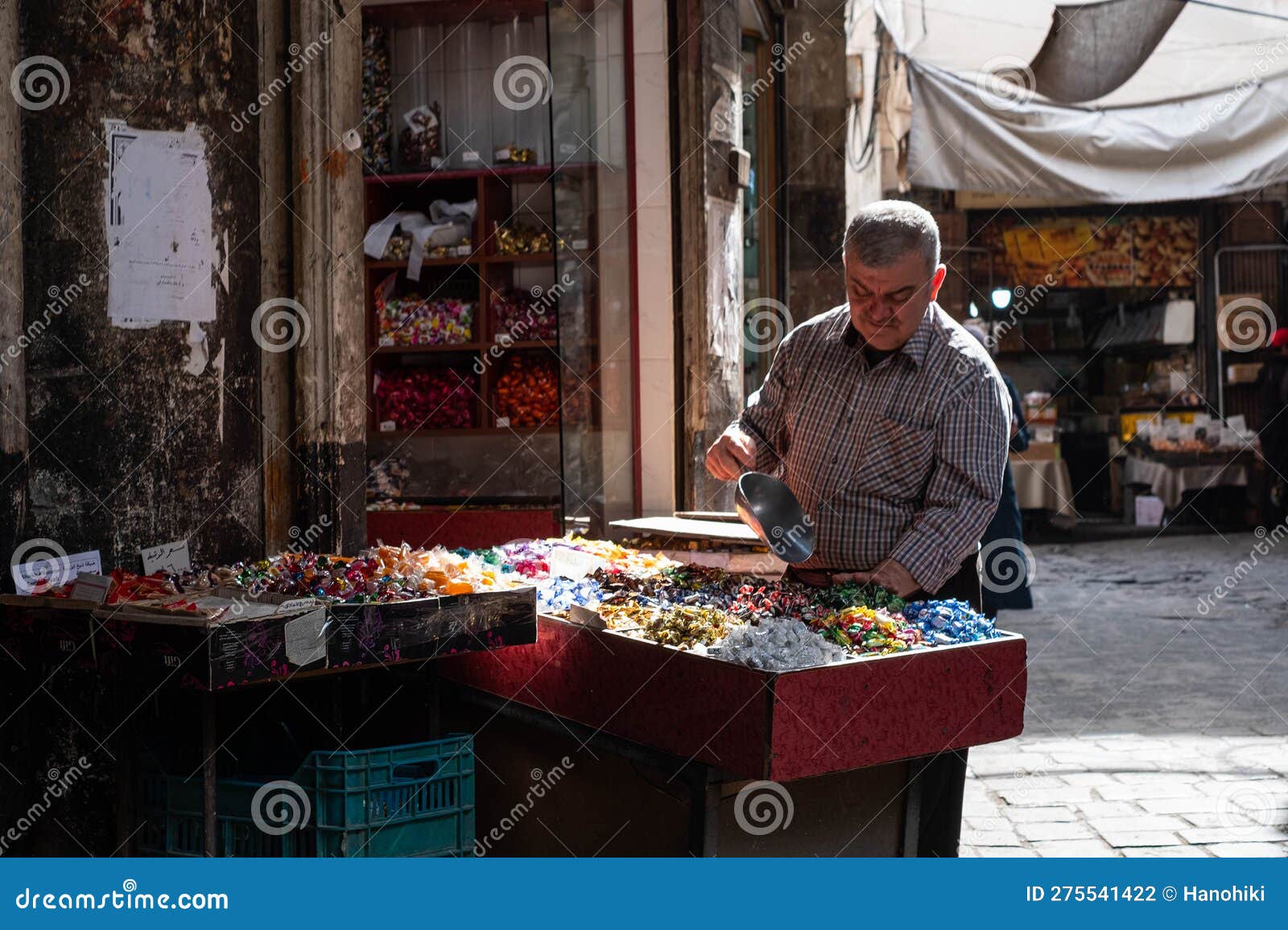 Vendor Selling Sweets and Candy on Souk, Damascus, Syria Editorial ...