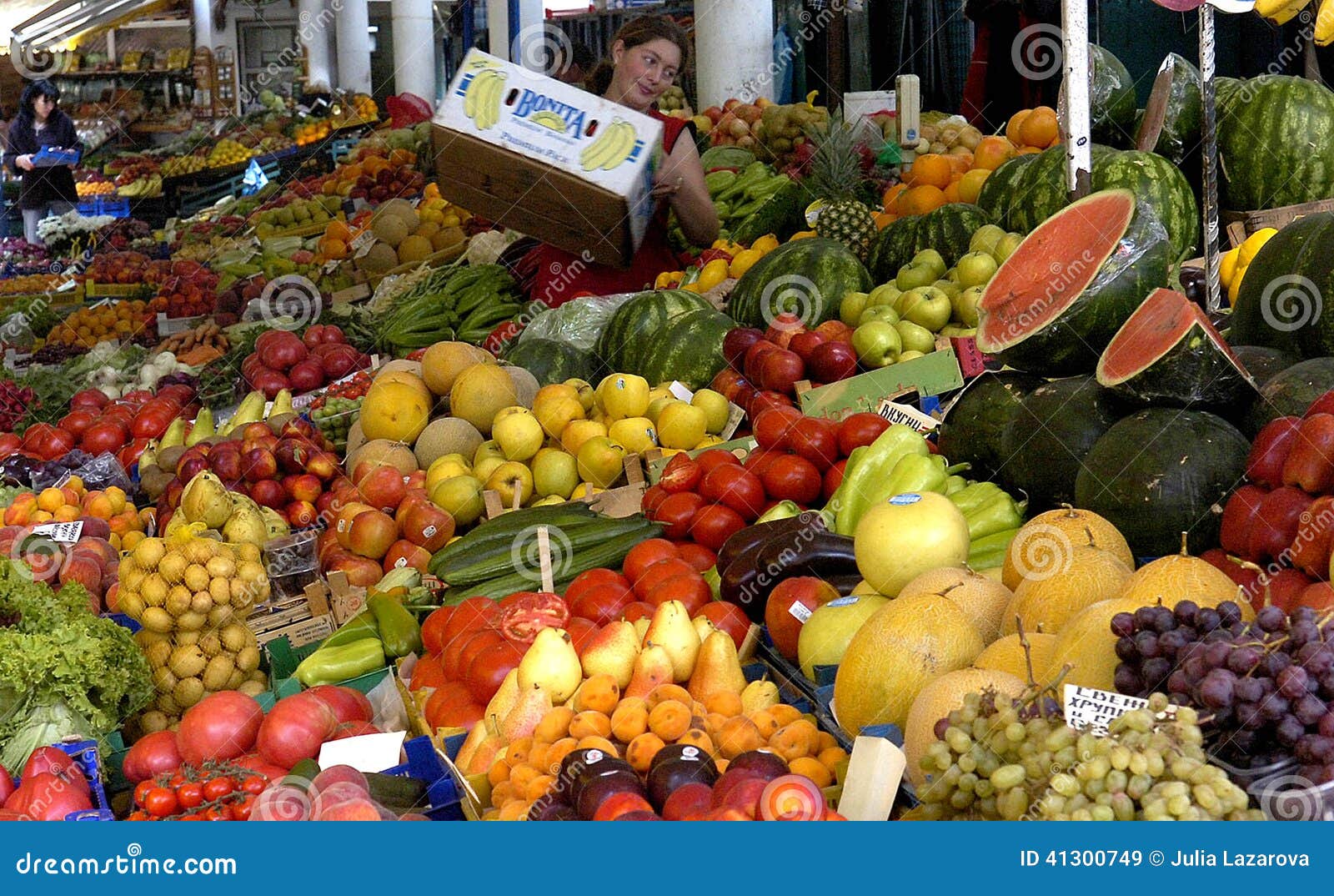 Vendor Sells Vegetables at the Market Editorial Stock Image - Image of ...