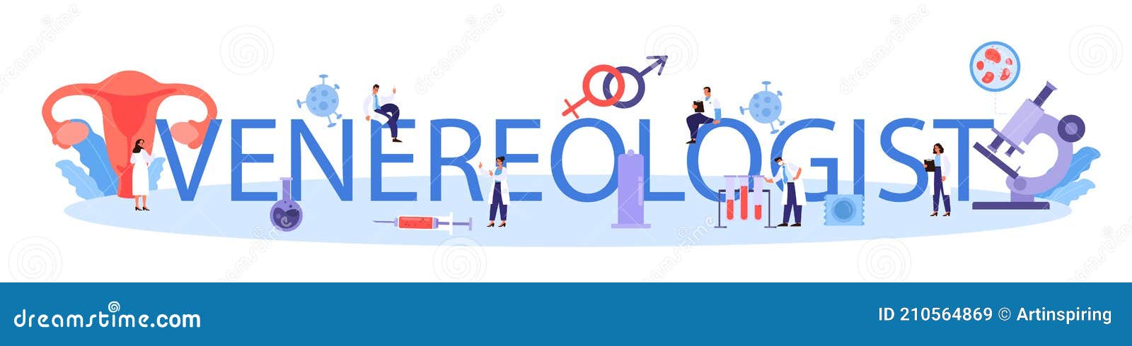 Venereologist Typographic Header. Professional Diagnostic of ...