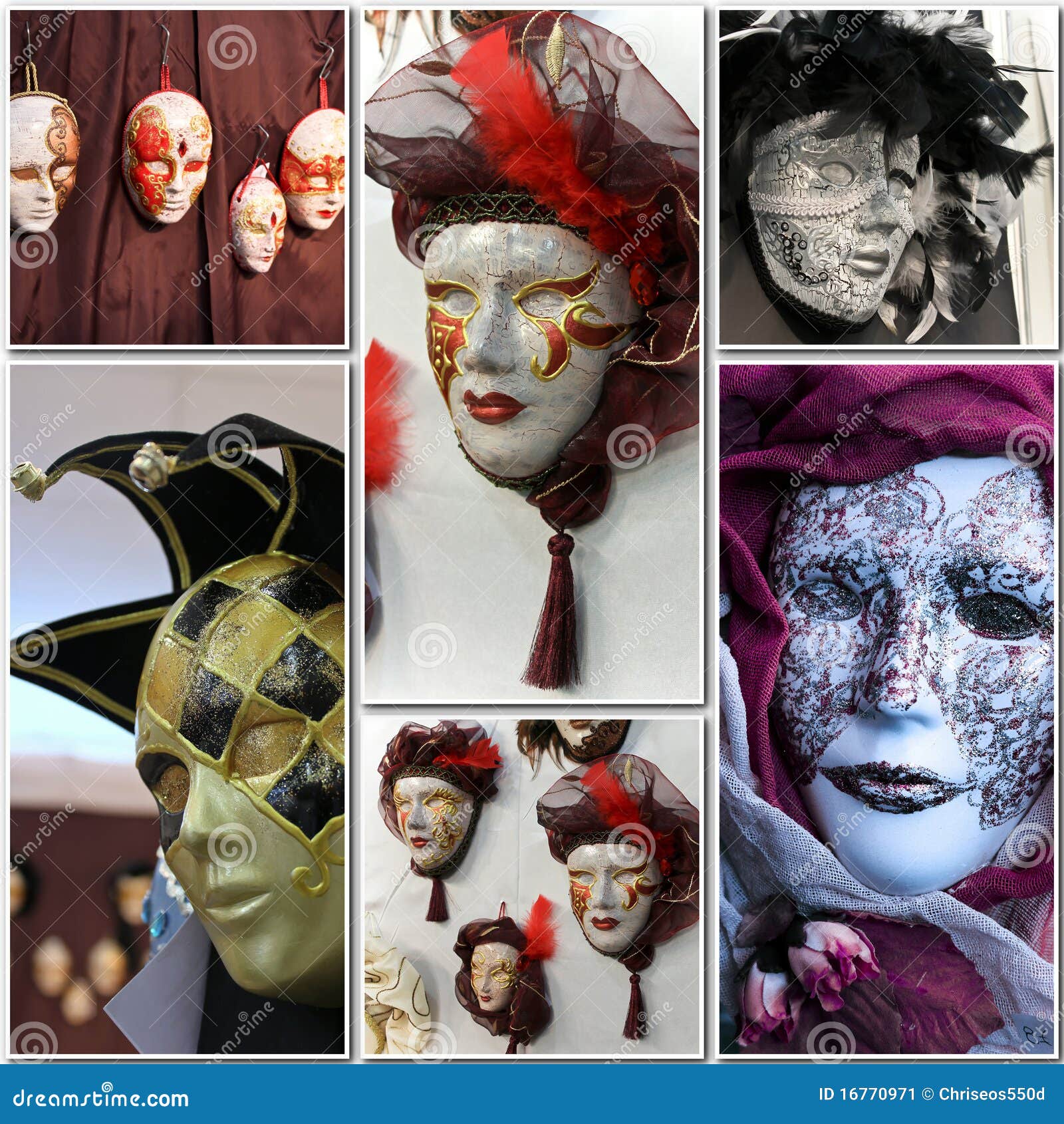 Venetian Carnival masks stock image. Image of face, montage - 16770971