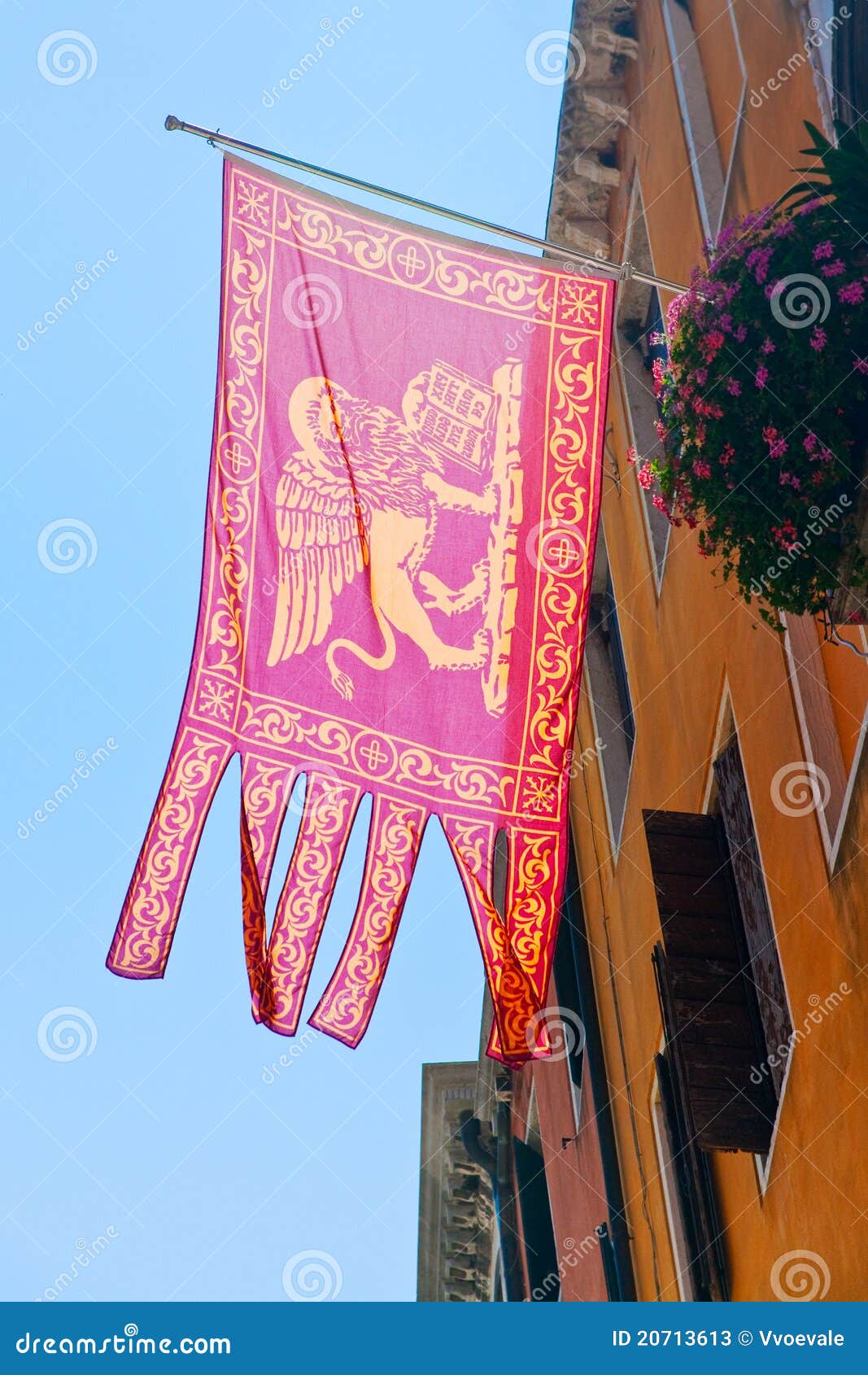 Venetian flag stock image. Image of home, street, city - 20713613