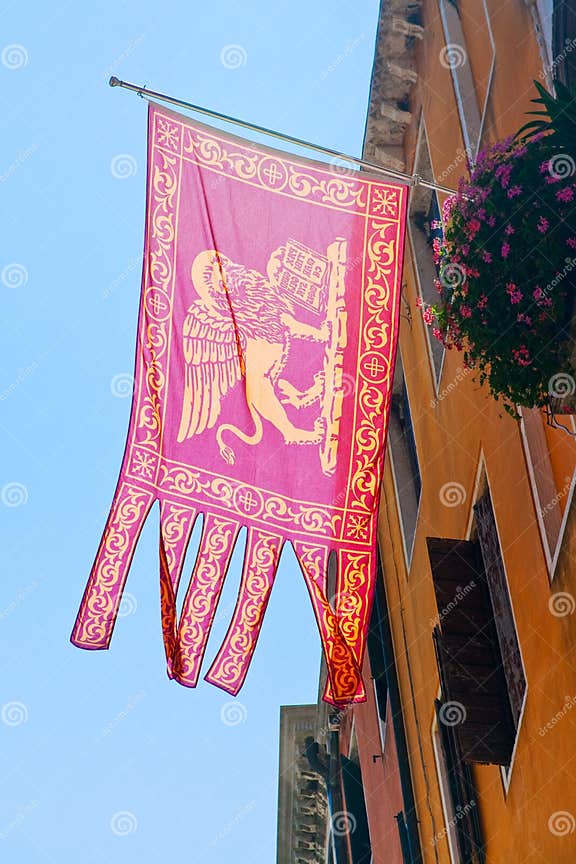 Venetian flag stock image. Image of home, street, city - 20713613