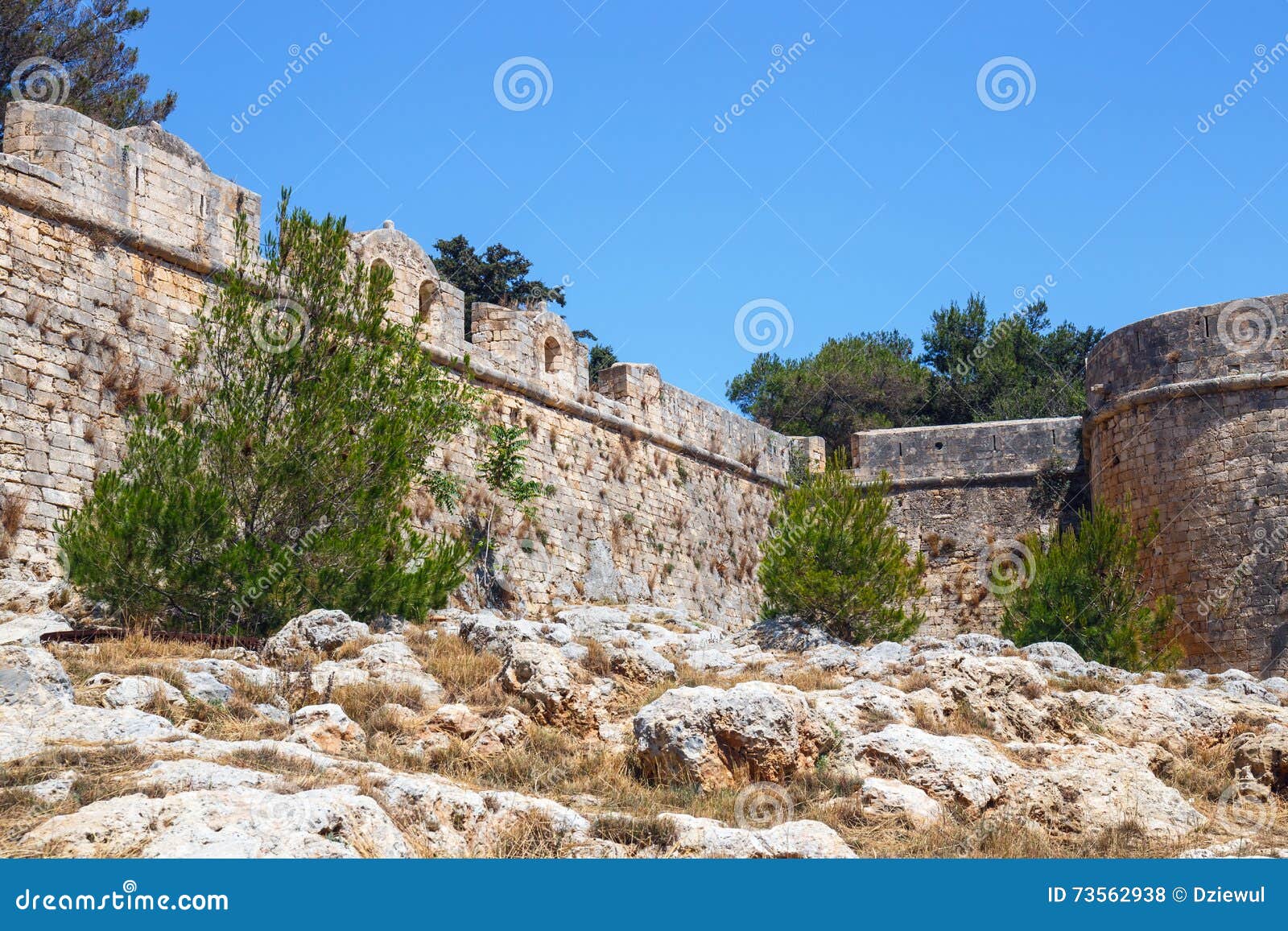 Venetian Fortress Fortezza in Rethymno on Crete Stock Photo - Image of ...