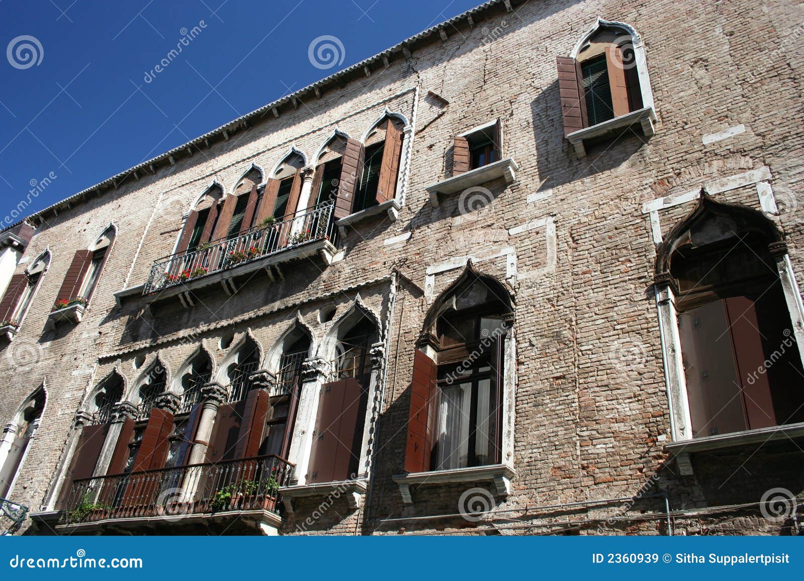 Venetian Gothic windows stock image. Image of beautiful - 2360939