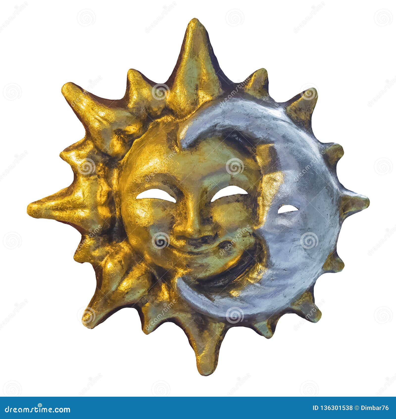 Venetian Mask of Sun and Moon Stock Photo - Image of folk, beauty ...