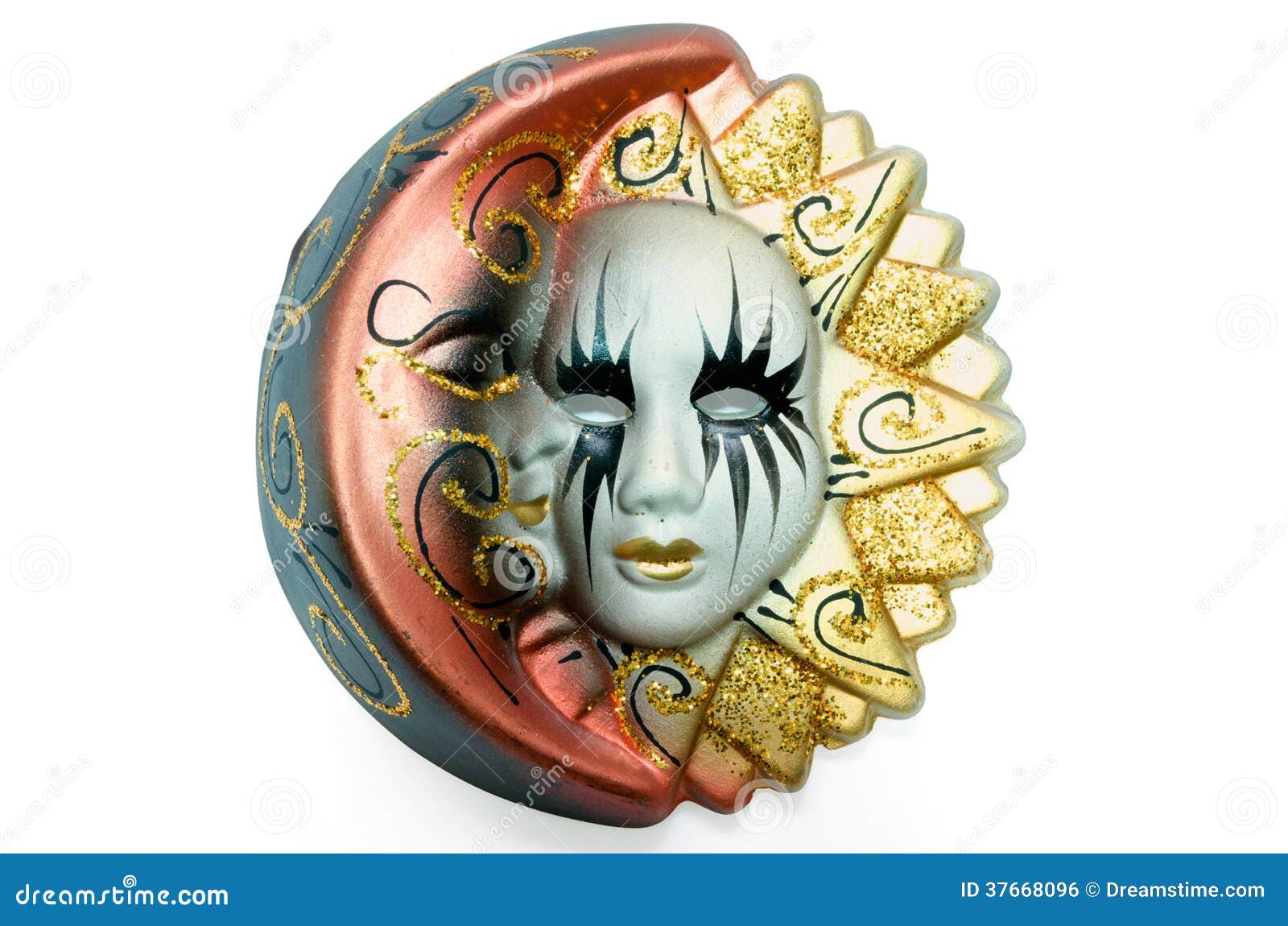 Venetian mask sun and moon stock photo. Image of fantasy - 37668096