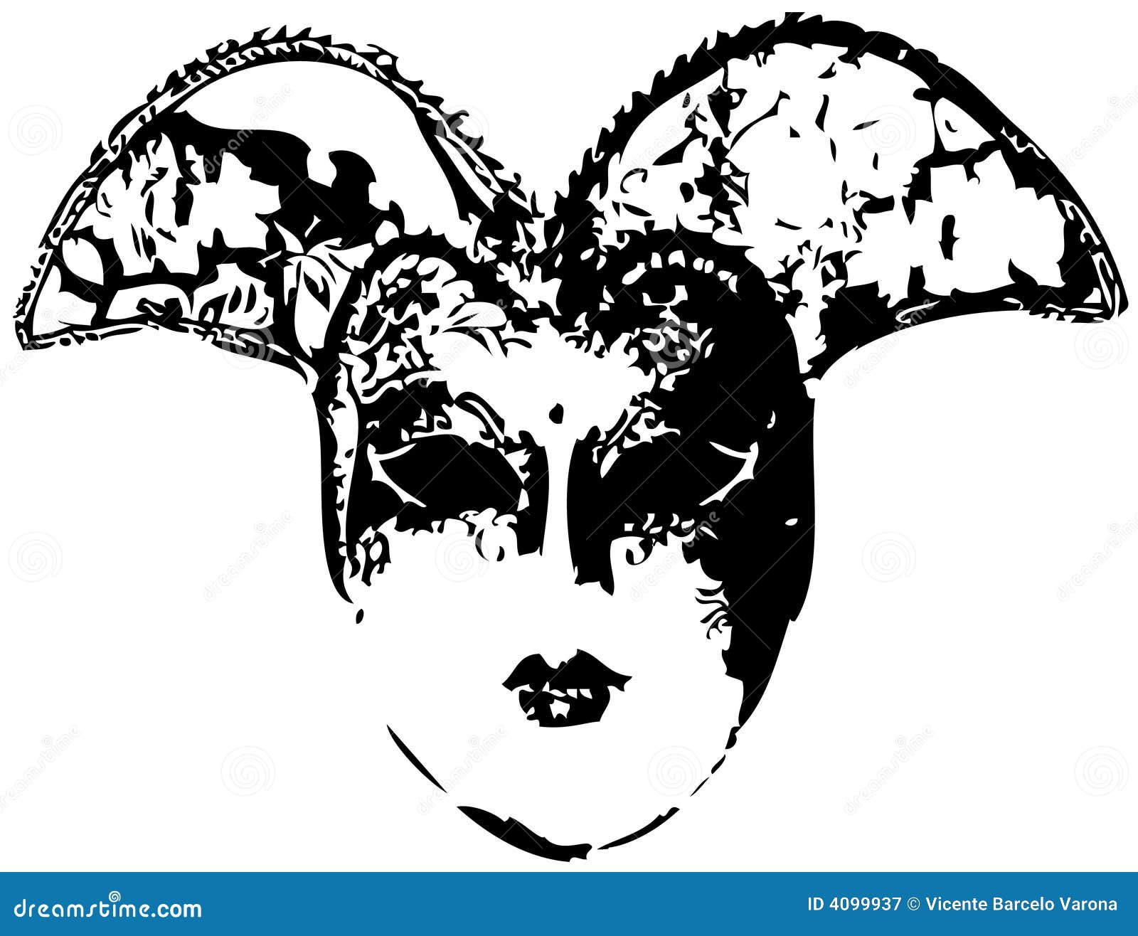 Venetian mask (vector) stock vector. Illustration of mask - 4099937