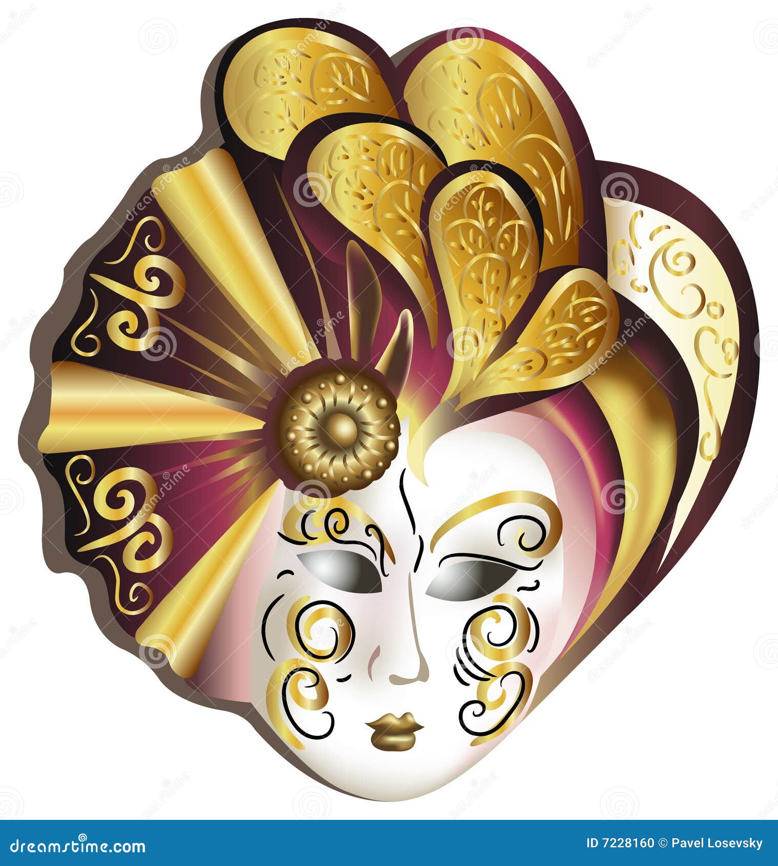 Venetian mask vector stock vector. Illustration of gold - 7228160