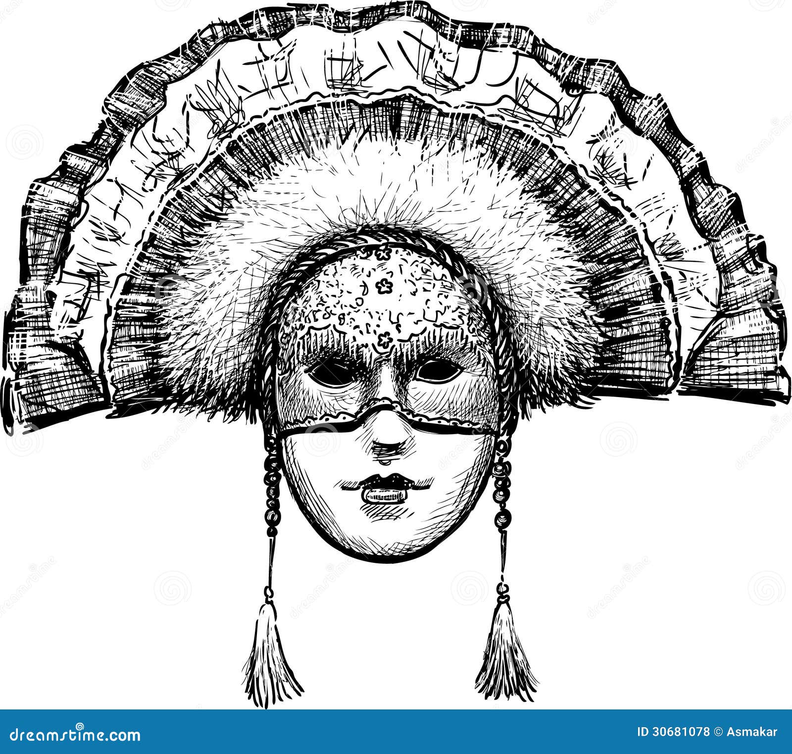 Venetian mask stock vector. Illustration of false, collection - 30681078