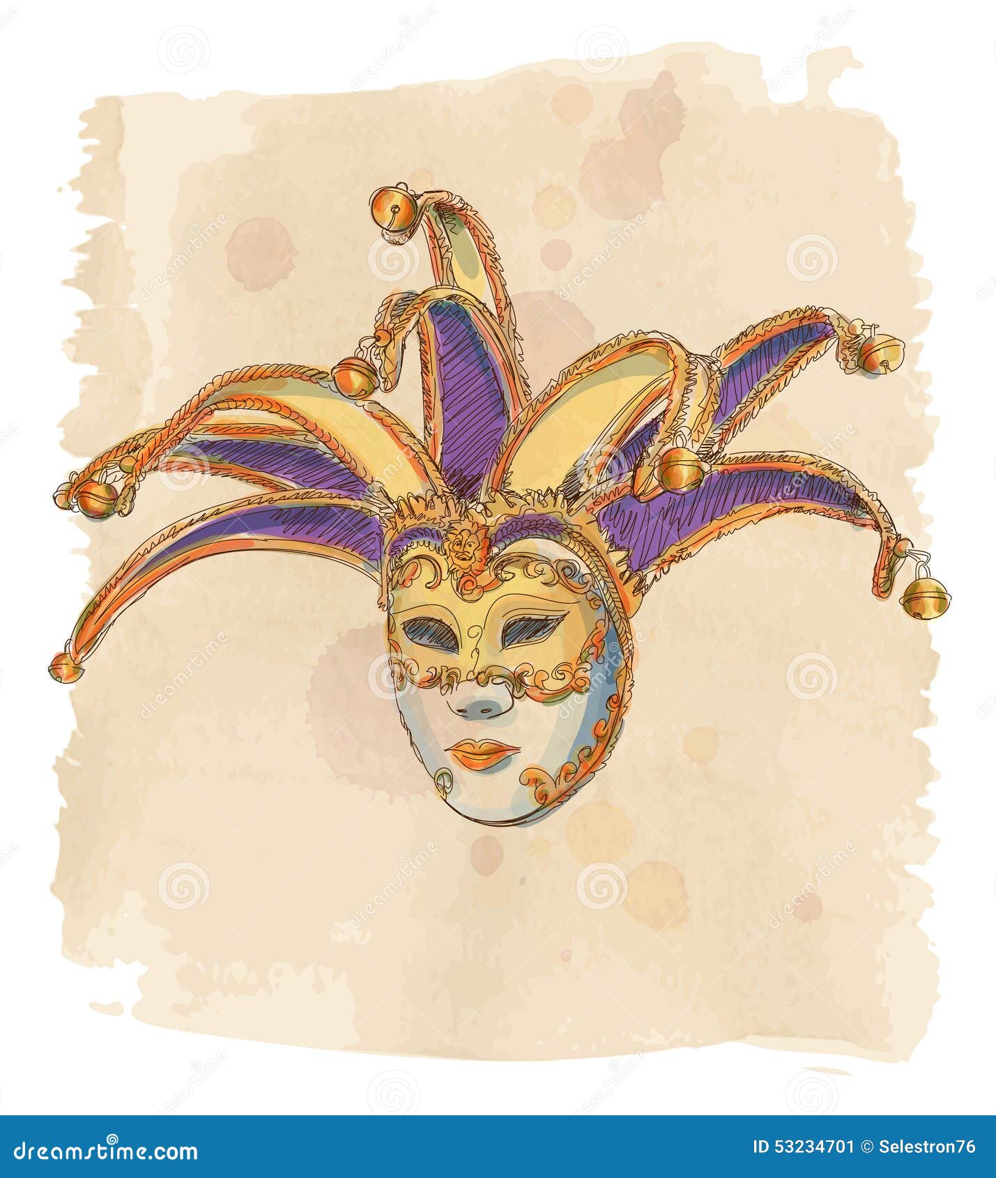 Venetian Mask stock vector. Illustration of black, mysterious - 53234701