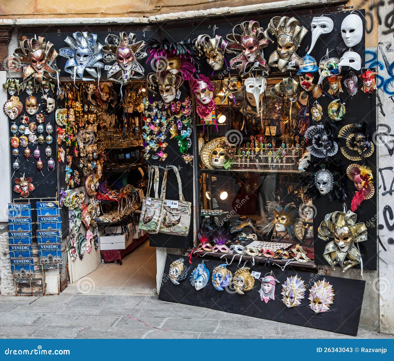 Venetian Masks Shop editorial stock photo. Image of attraction - 26343043