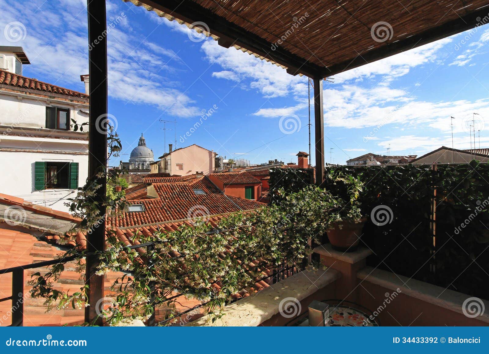 Venetian rooftop terrace stock photo. Image of venetian - 34433392