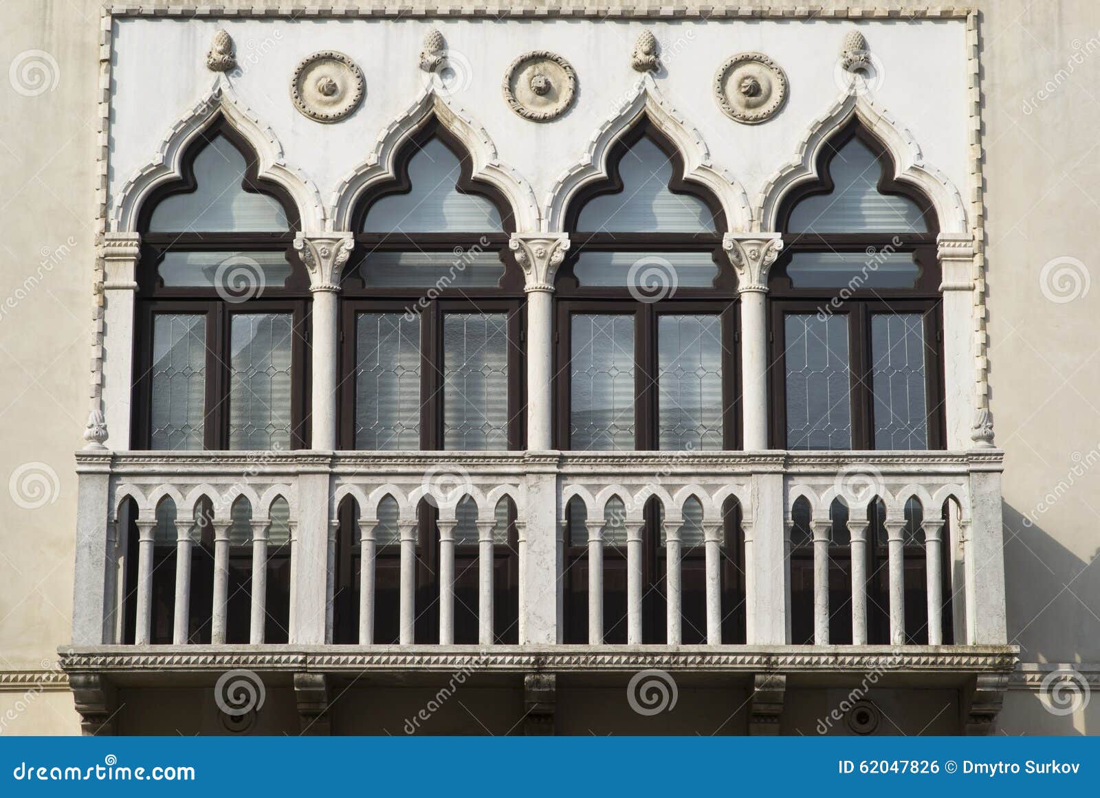 Venetian-style windows stock photo. Image of decorated - 62047826