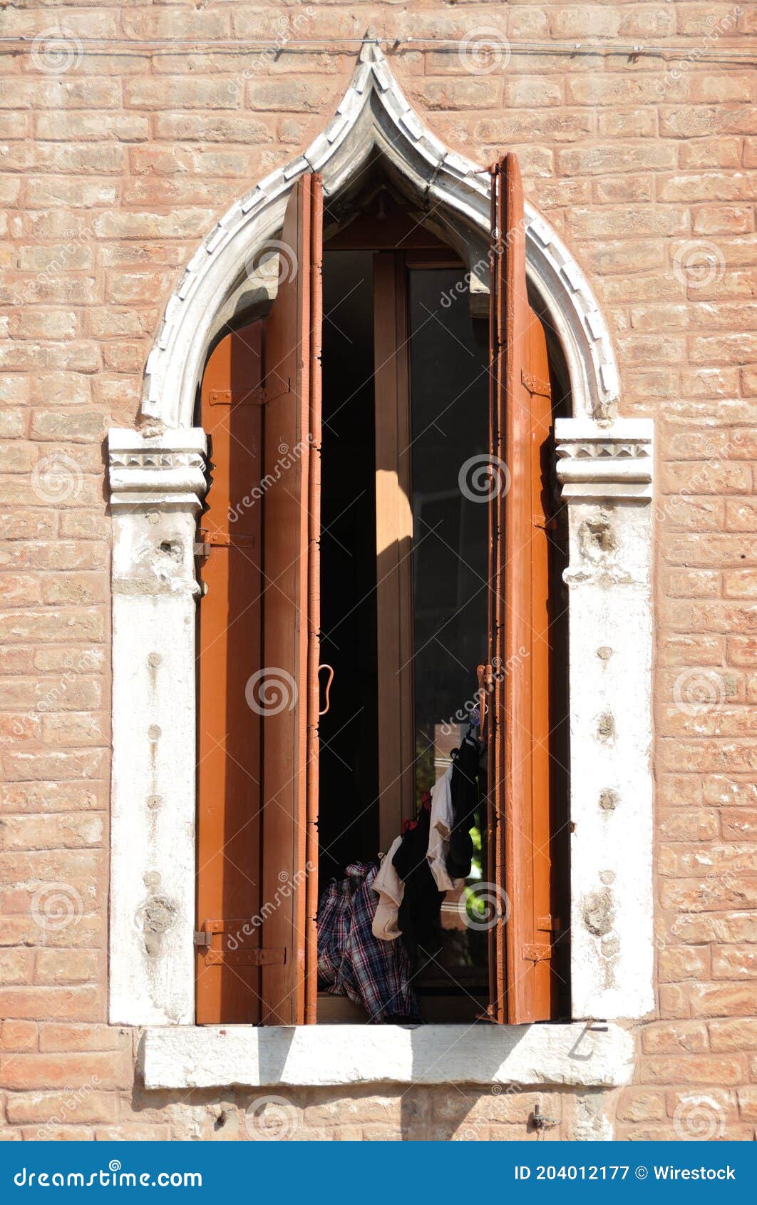 Venetian Window with Shutter Open Stock Image - Image of open, heat ...