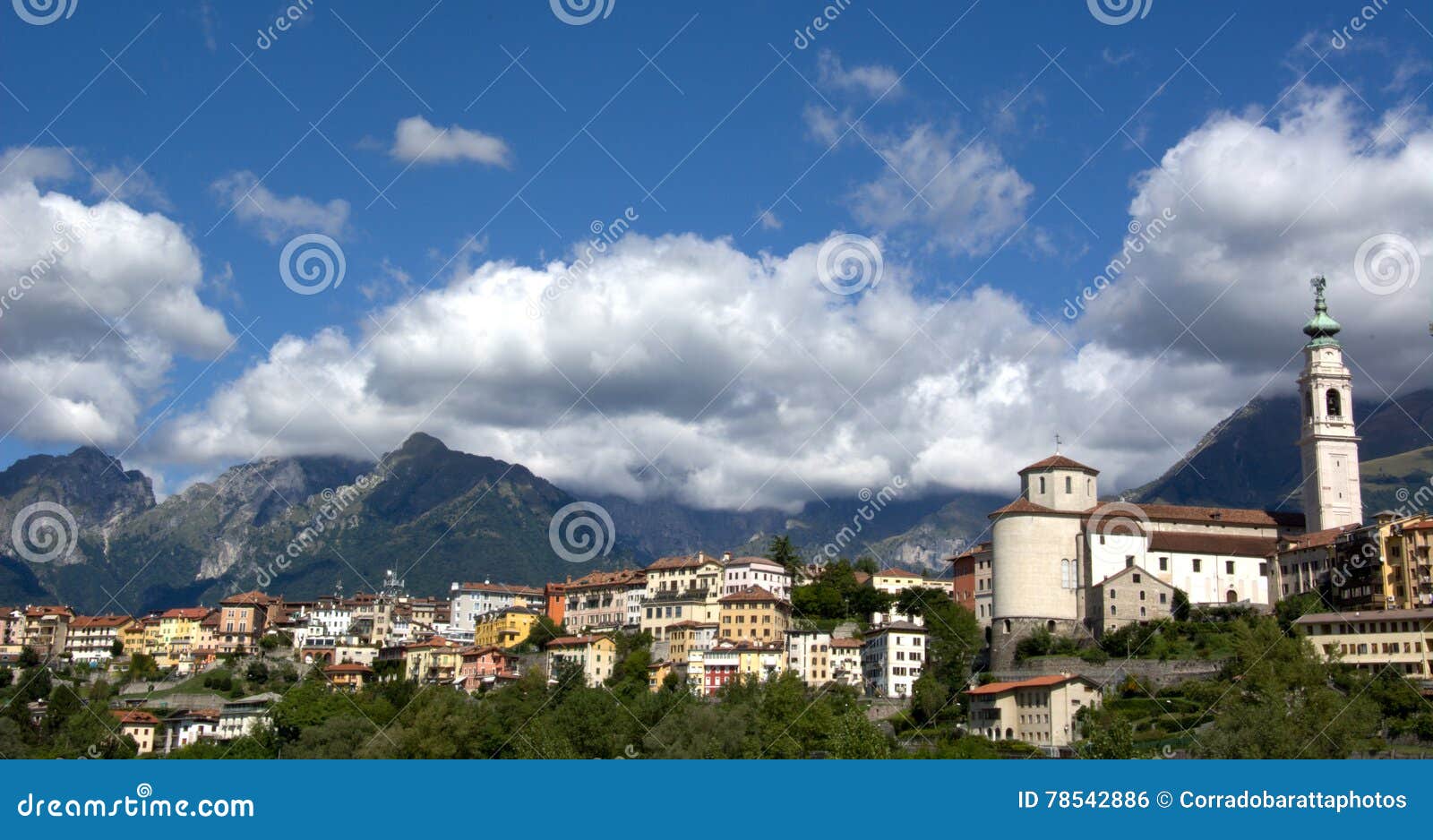 The Beautiful Town of Belluno in the Dolomites Stock Photo - Image of ...