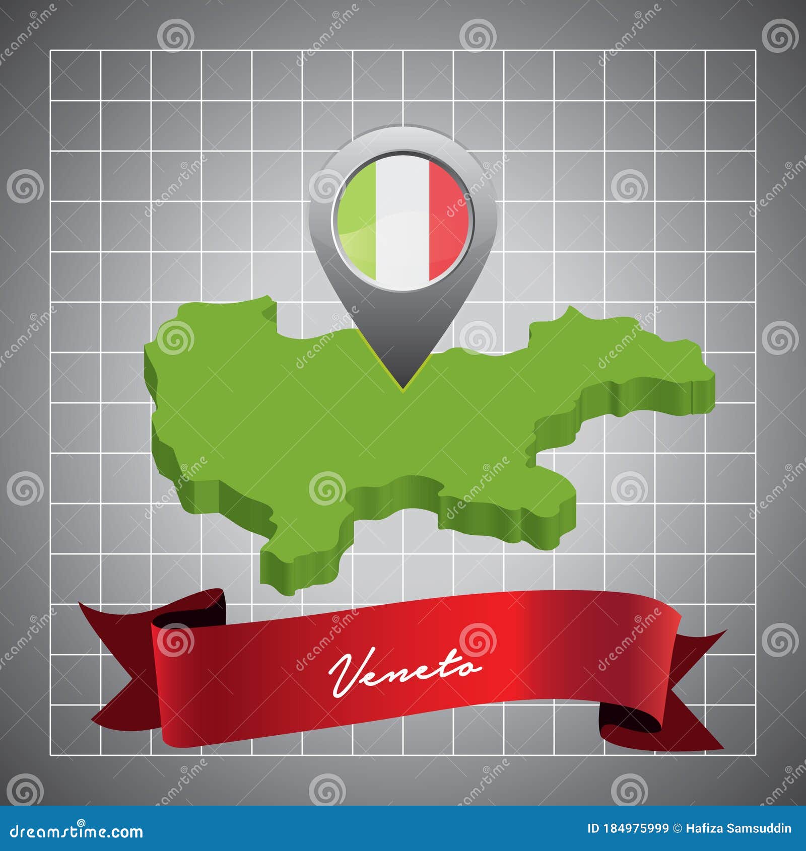 Veneto Map with Map Pointer. Vector Illustration Decorative Design ...