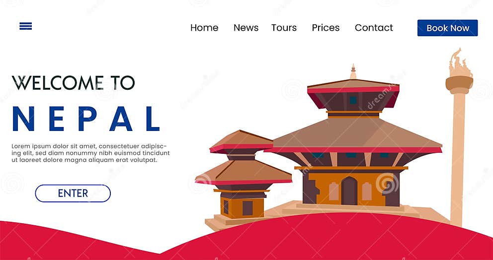 Welcome To Nepal Skyline Background Vector Illustration. Travel and ...