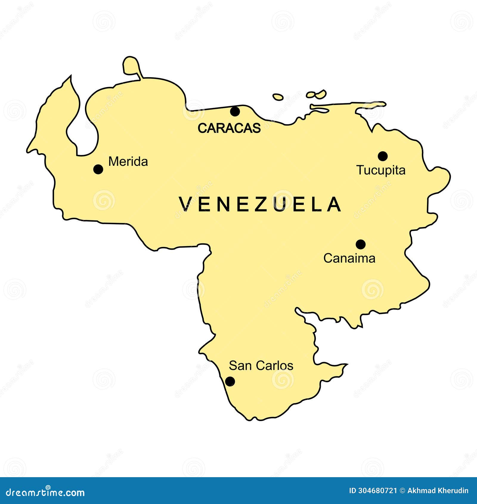 Venezuela - Country Map And Flag Located On Globe, World Map. Vector ...