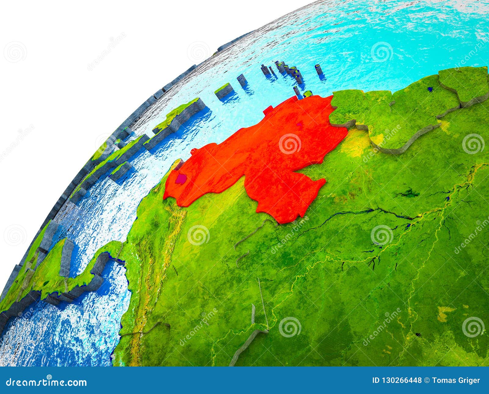 Venezuela on 3D Earth stock illustration. Illustration of venezuela ...