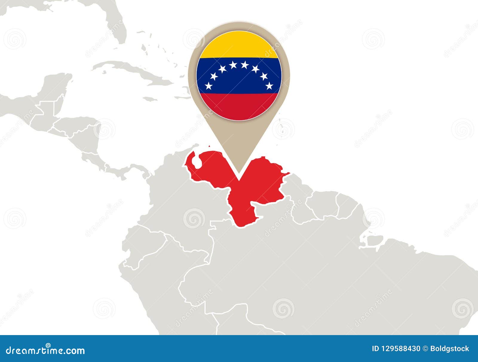 Venezuela En Mapa Del Mundo Ilustración del Vector - Ilustración de ...