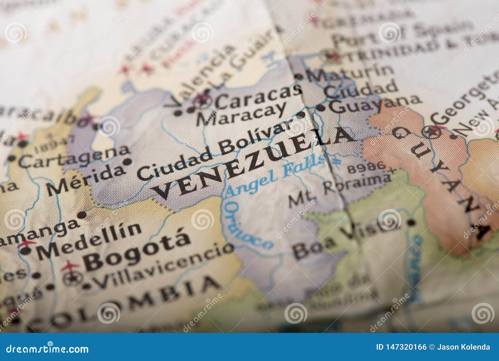 Venezuela en mapa foto de archivo. Imagen de formado - 147320166