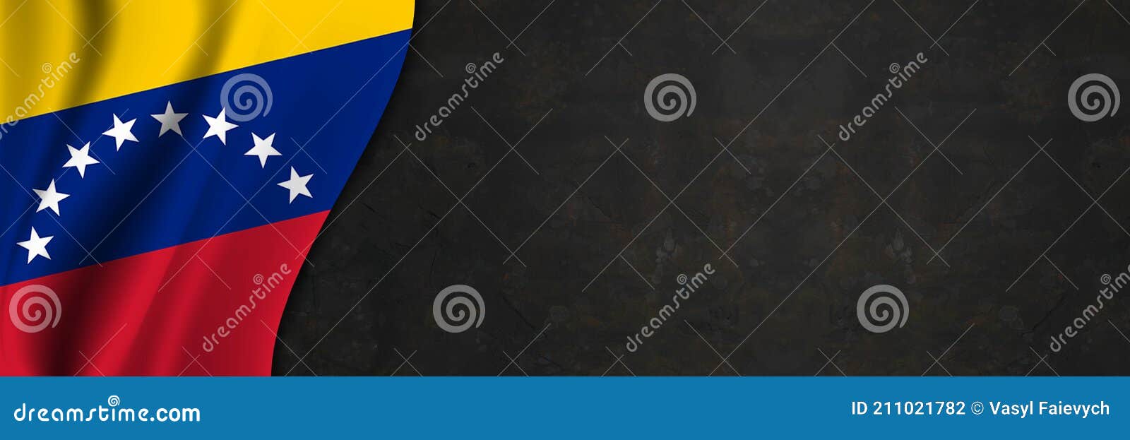 Venezuela Flag on Concrete Wall. Banner with Fabric Texture of the Flag ...