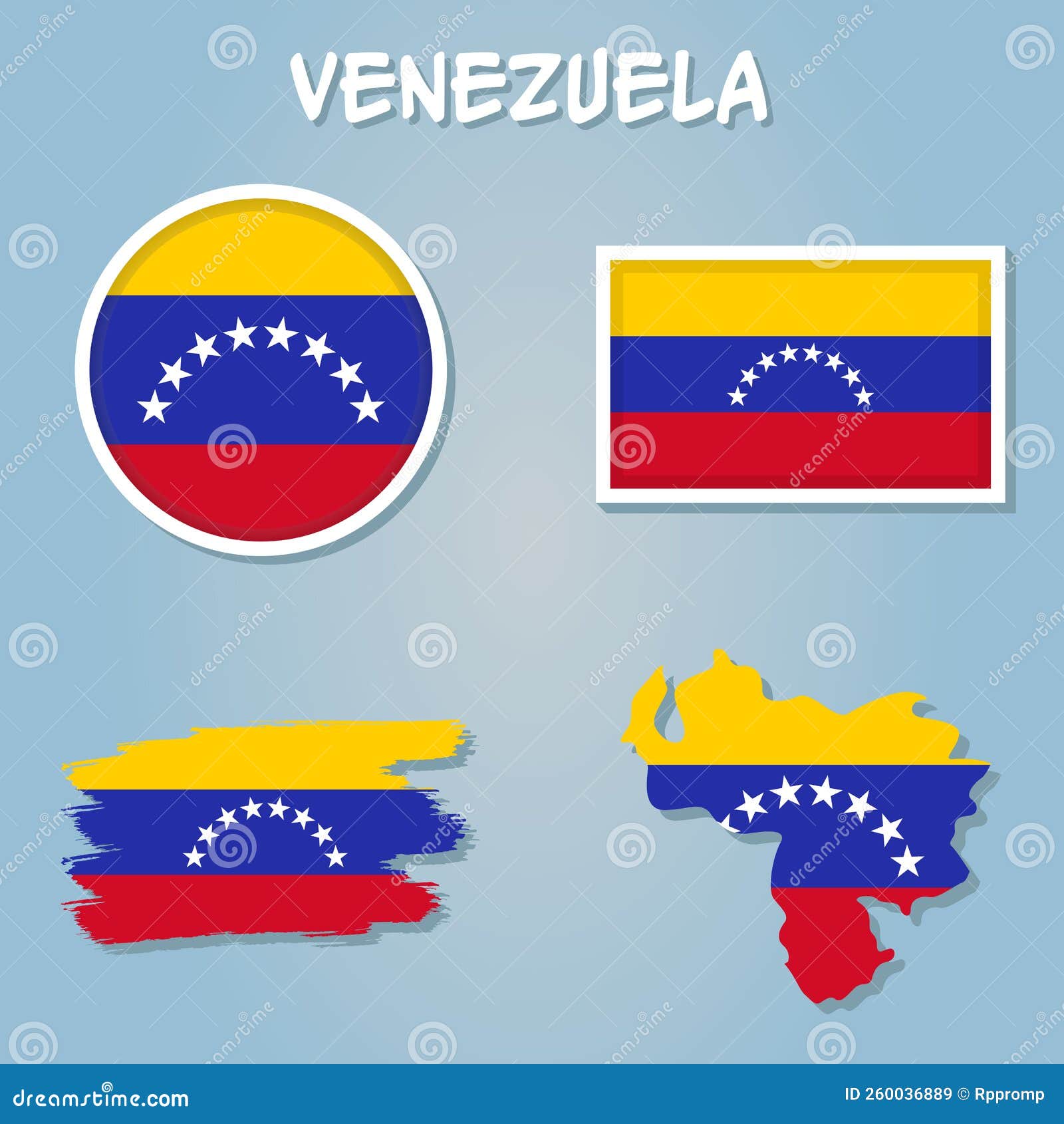 Venezuela Flag and Map on the Blue Background Stock Vector ...