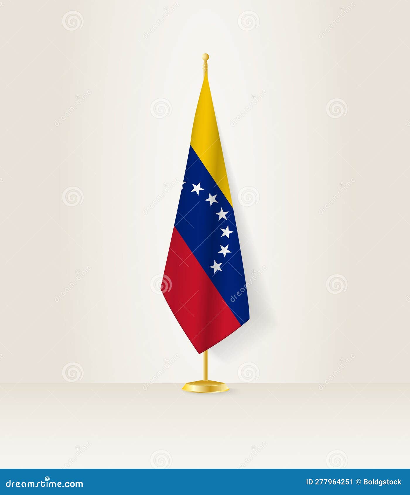Venezuela Flag on a Flag Stand Stock Vector - Illustration of latin ...