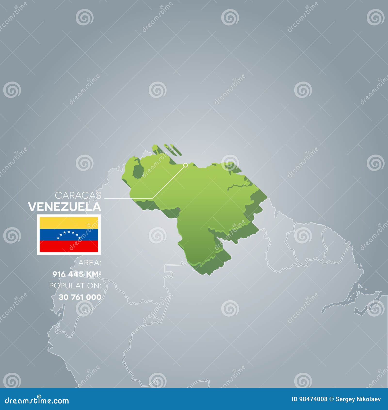 Venezuela information map. stock vector. Illustration of politic - 98474008