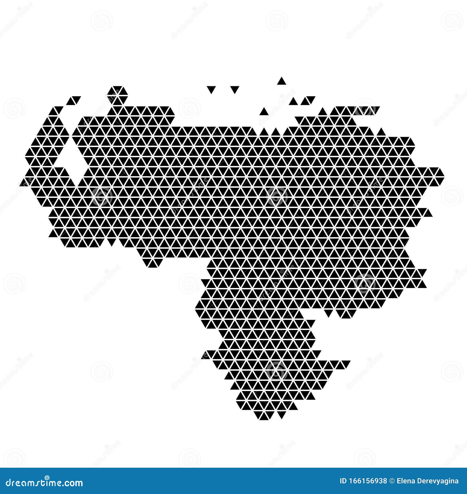 Venezuela Map Abstract Schematic from Black Triangles Repeating Pattern ...