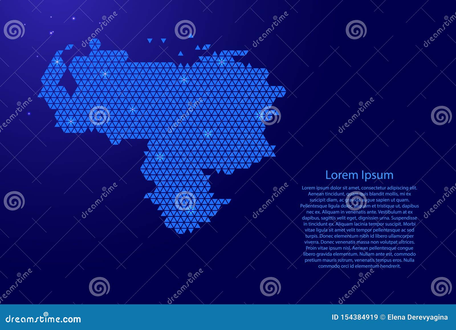Venezuela Map Abstract Schematic from Blue Triangles Repeating Pattern ...