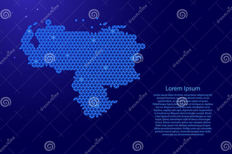 Venezuela Map Abstract Schematic from Blue Triangles Repeating Pattern ...