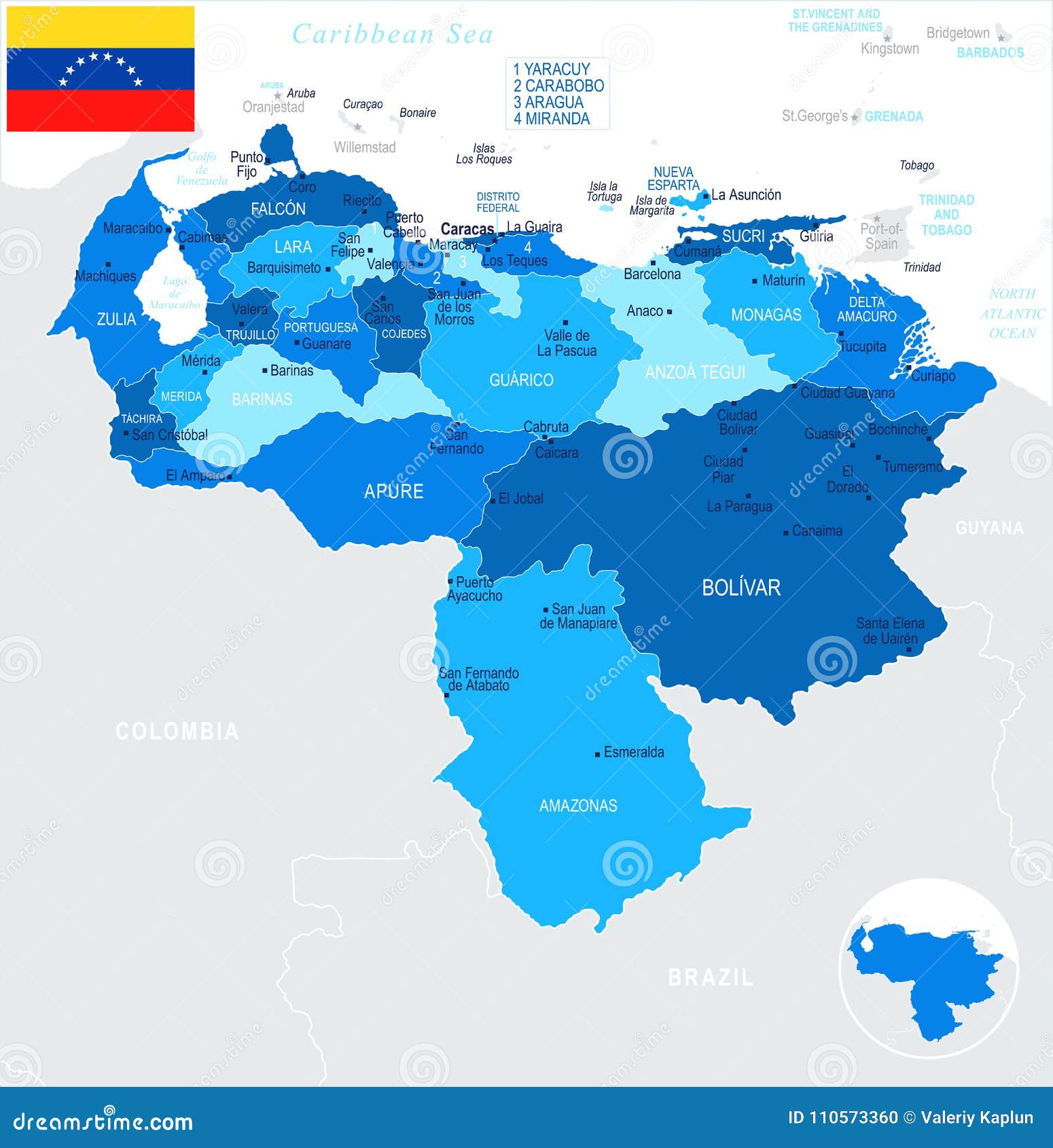 Venezuela Map - Info Graphic Vector Illustration Stock Illustration ...