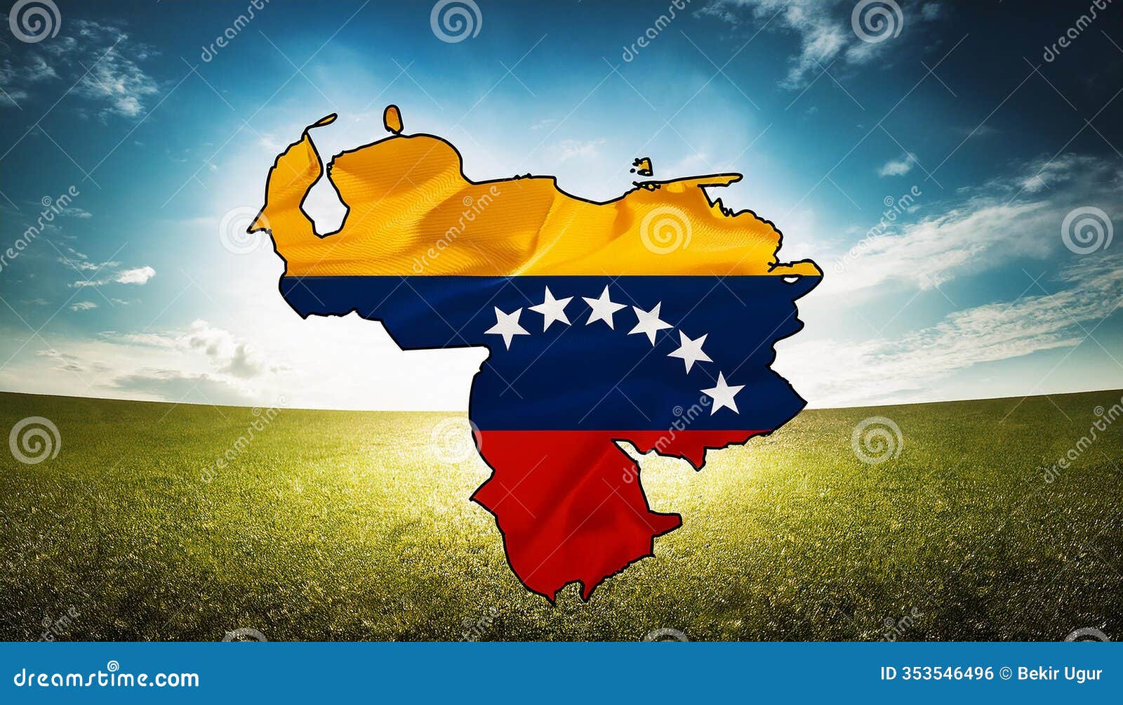 Venezuela Map and Flag. stock illustration. Illustration of ...